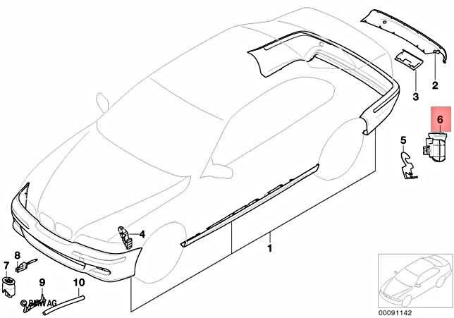 Genuine BMW E46 Cabrio Coupe Bumper Support Bracket Right OEM ...