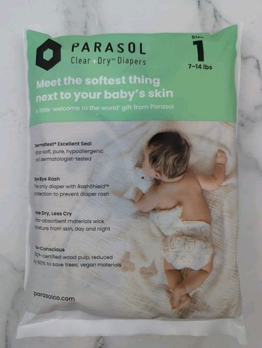 Parasol Clear+Dry Disposable Diaper RashShield Protection, Leakproof 2 ...