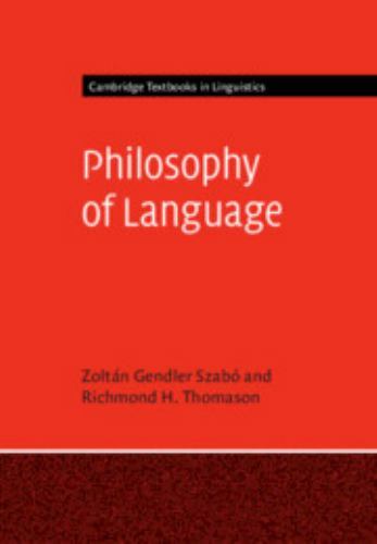 Philosophy of Language, Hardcover by Szabó, Zoltán Gendler; Thomason ...