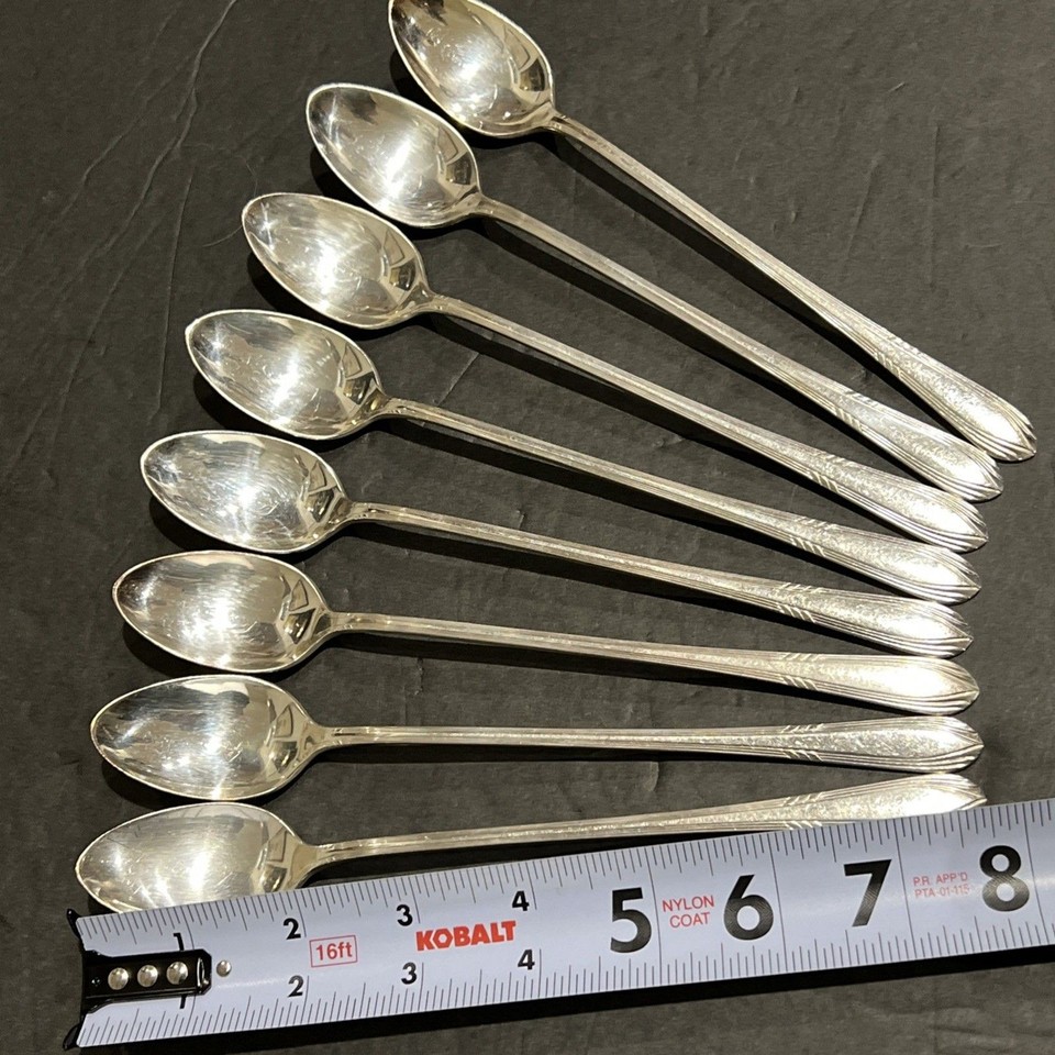 WM Rogers FASCINATION Silverplate Iced Tea Spoons Set Of 8 | eBay