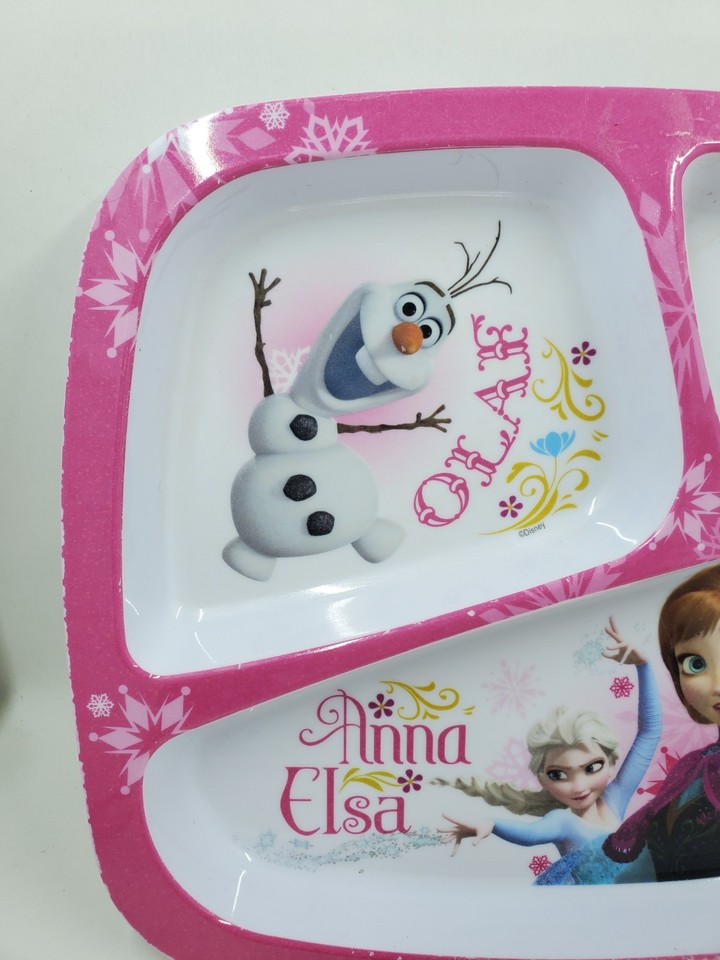 Zak! Designs Disney Frozen Anna Elsa Olaf Kids Melamine Divided Plate 9 ...