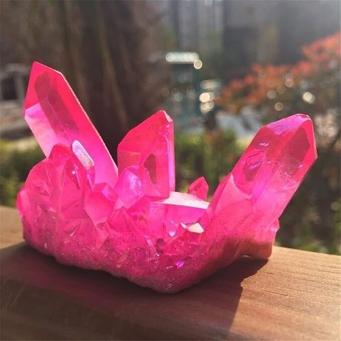 Pink Aura Angel Cluster Geode Vug Titanium Quartz Healing Crystal ...