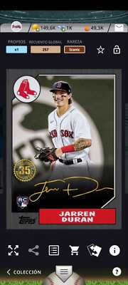 Baseball card Topps Bunt 2022 digital JARREN DURAN /257 ICONS BOSTON ...