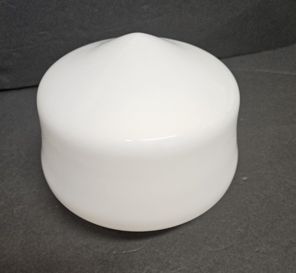 7 1/4" SCHOOLHOUSE WHITE MILK GLASS CEILING FAN LIGHT GLOBE 4" FITTER ...