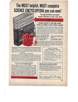 1964 Science Encyclopedia Vintage Print Ad Popular Science Encyclopedia ...