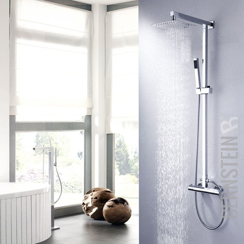 Design-Duschsystem Duschsäule Thermostat 8821C Basic - Auswahl Duschkopf eckig | eBay