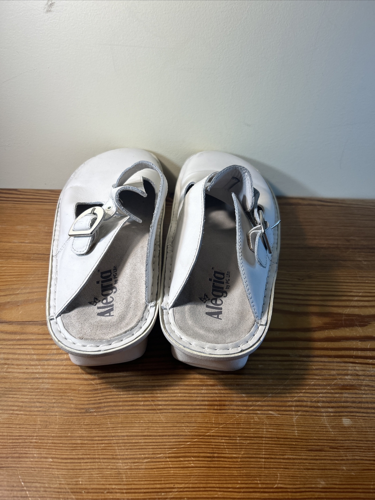 Alegria White Clogs Shoes With Buckle Size 41 us 9.5 | eBay