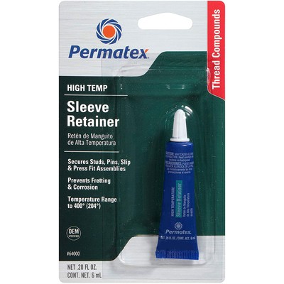 Permatex Thread Locker 64000; High Temp Sleeve Retainer .20oz Tube ...