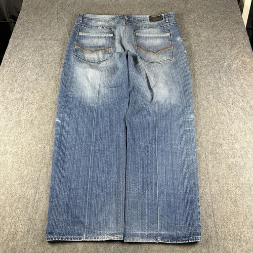 Y2K baggy jean embroidered skater cyber grunge hip hop rave 42 x 32 ...