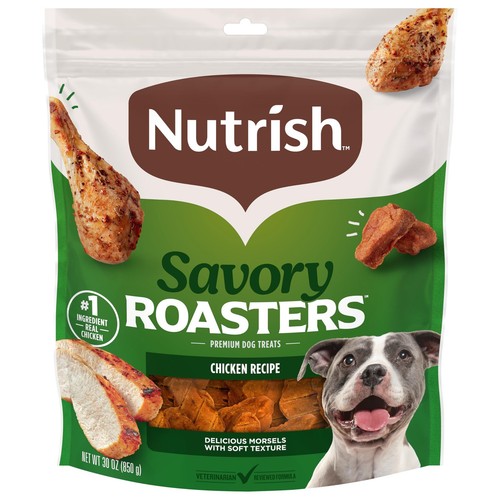 Nutrish Savory Roasters Chicken Dog Treats, Dog Stocking Stuffer, 30 oz ...