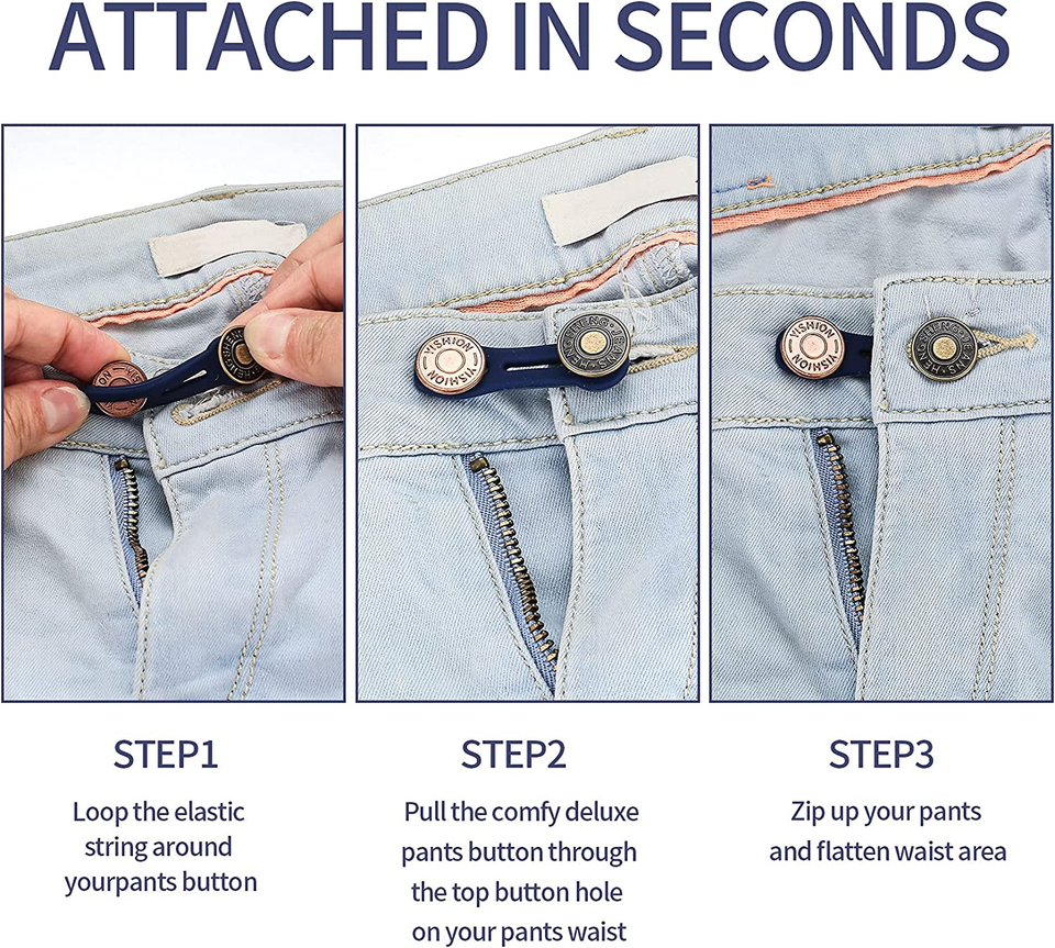6 Pcs Button Extender for Trousers,waist Band Extender Expander for ...