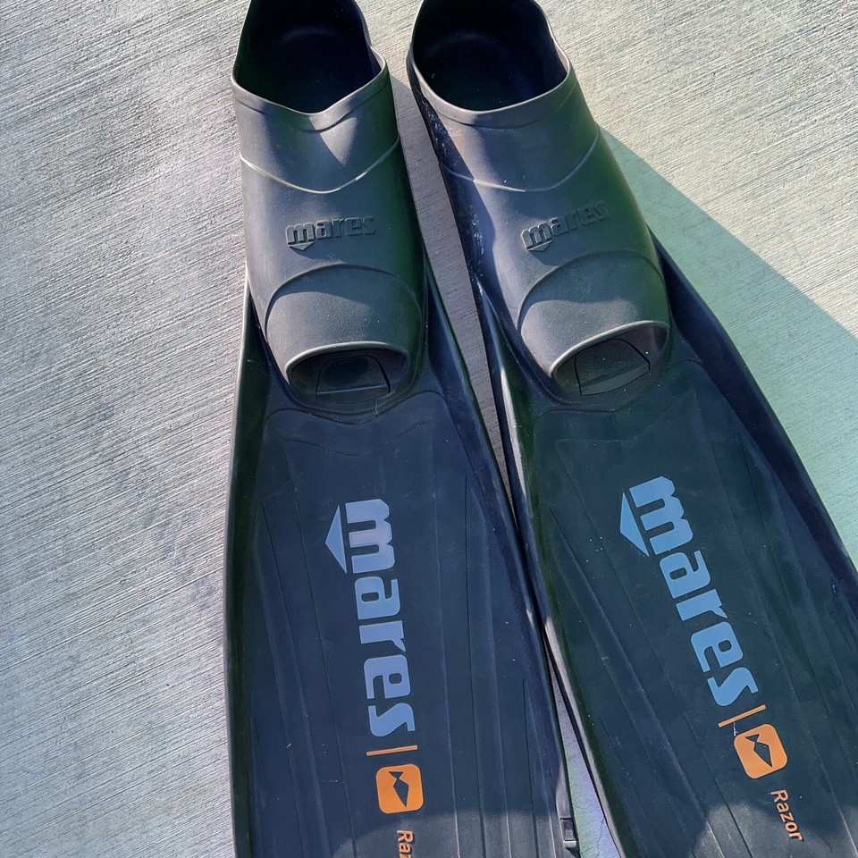 Mares Razor Pro Spear Fishing Full Foot Fin Black - 12/13 (47/48) | eBay