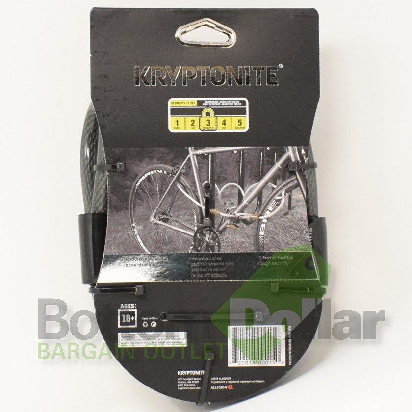 Kryptonite Level 3 6' x 12MM LED Lighted Security Key Cable & Padlock ...