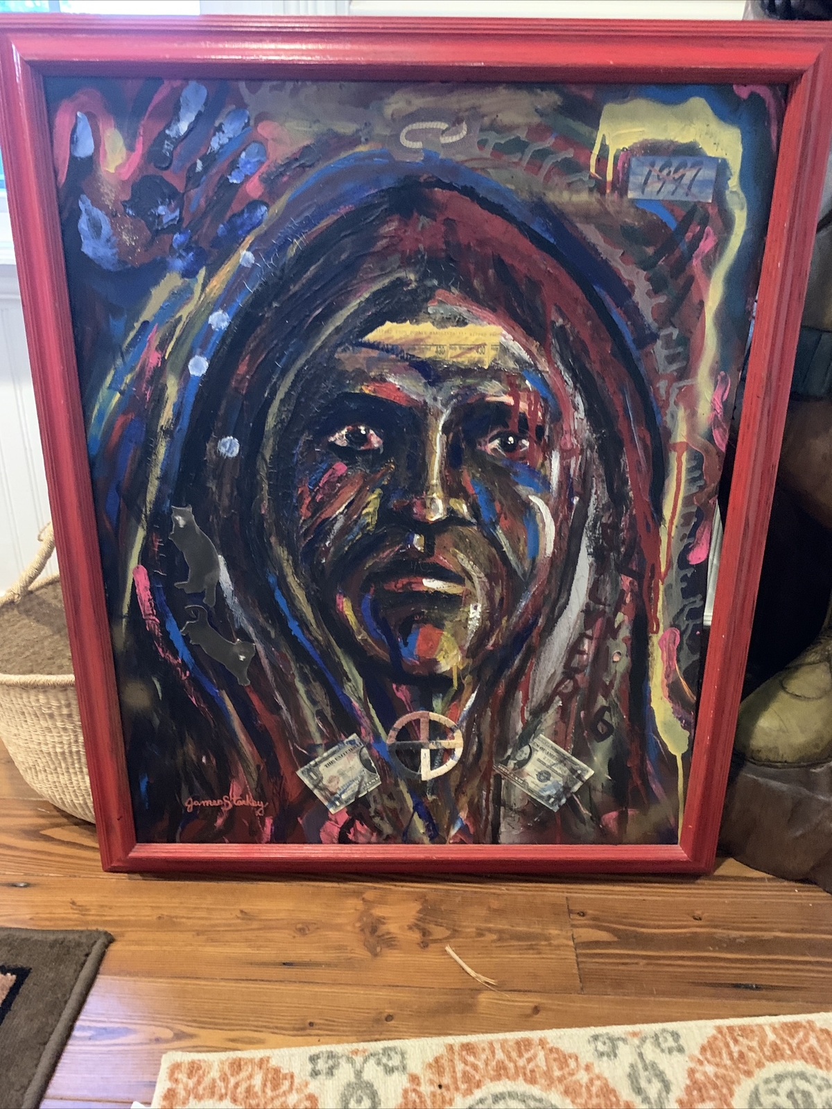 James Starkey Acrylic Oil Painting Cheyenne Sioux Native American 28x34 ...