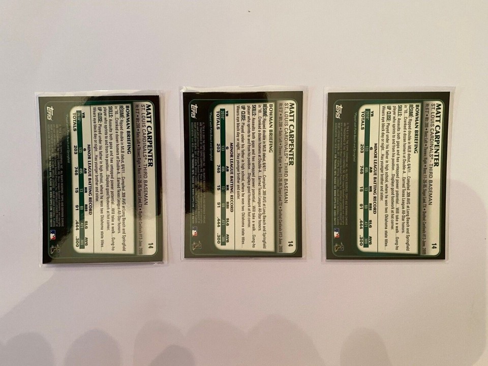 Matt Carpenter ROOKIE CARD - 2011 Bowman Chrome RC #14 - Near Mint 3 ...