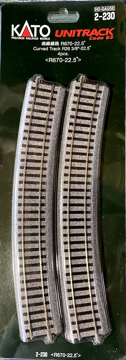 Kato Unitrack 670mm (26 3/8") Radius 22.5 Curve Track [4 pcs] HO Scale 2-230 | eBay
