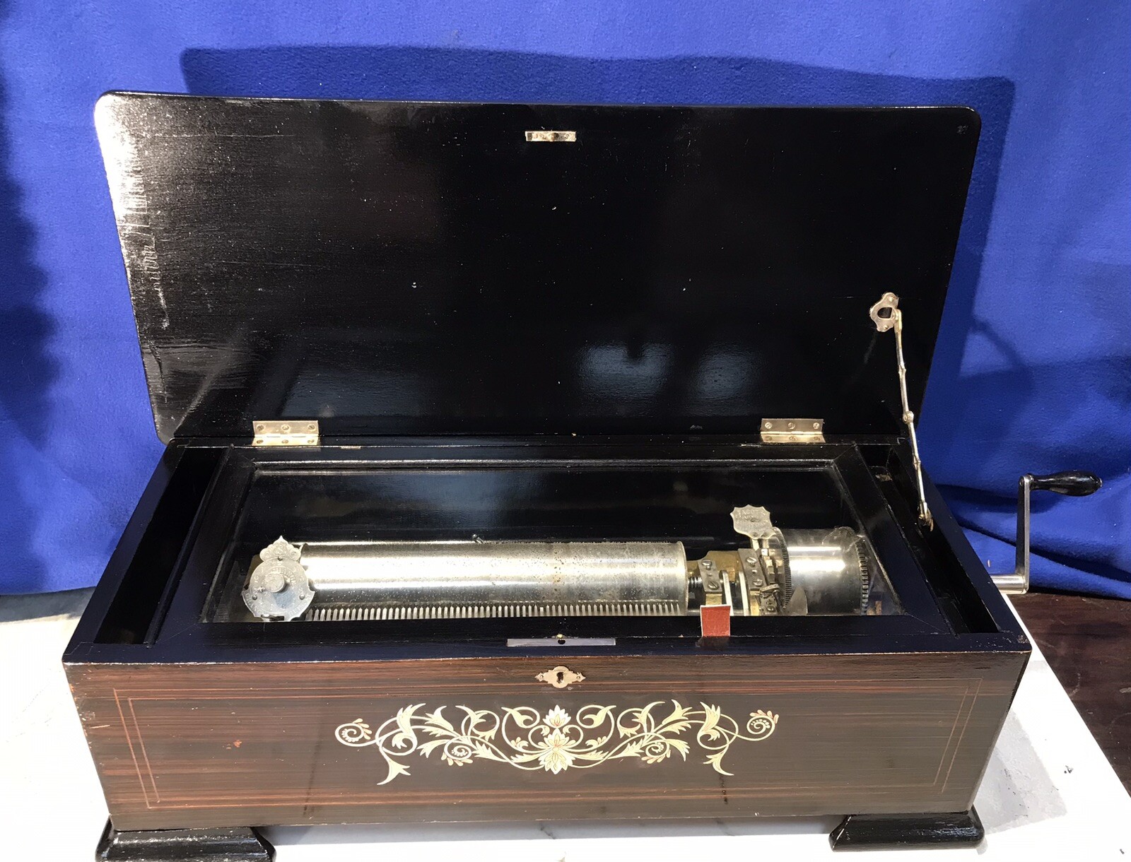 1885 Large Antique Key Wind swiss JACOT’S cylinder music box ,10 Airs ...