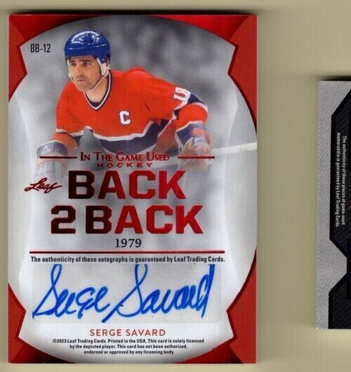 MONTREAL LARRY ROBINSON SERGE SAVARD #3/3 DUAL AUTOGRAPH 2022-23 LEAF ...