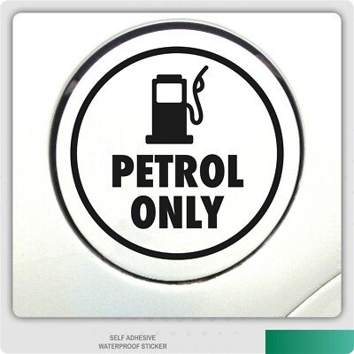 Petrol Only Car Fuel Filler Cap Door Sticker Self Adhesive Vinyl Decal ...
