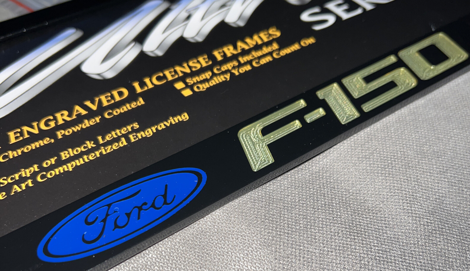 FORD F-150 License Plate Frame Stainless Steel BLACK- ELITE ULTRA ...
