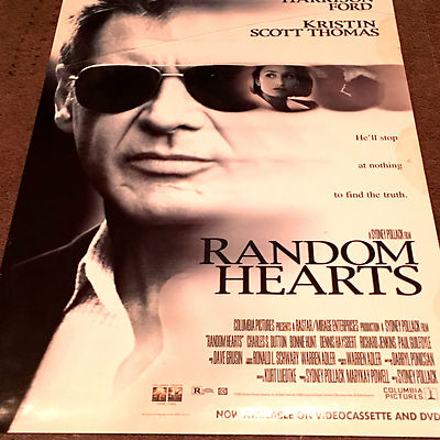 Random Hearts Movie Poster Harrison Ford VHS Promo Poster 1999 | eBay