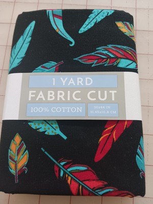 NEW! David Textiles Black With Feathers Print Cotton 1 Yd Cut | eBay