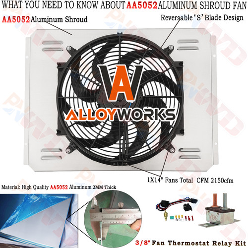 Aluminum Radiator Shroud Fan For 1955-1957 Chevy Bel Air Small Block ...