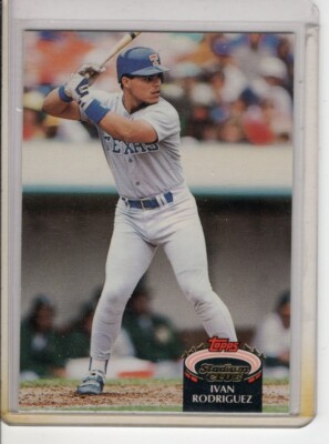 1992 TOPPS STADIUM CLUB IVAN RODRIGUEZ (ROOKIE) BASEBALL CARD #415 EX ...