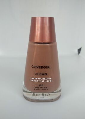 Covergirl Clean Liquid Foundation 170 Deep Golden Natural Lightweight ...