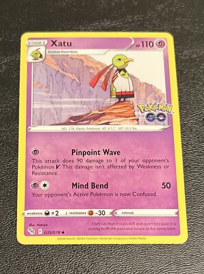 Pokémon TCG Xatu Pokémon GO 033/078 Regular Uncommon Card Near Mint NM ...