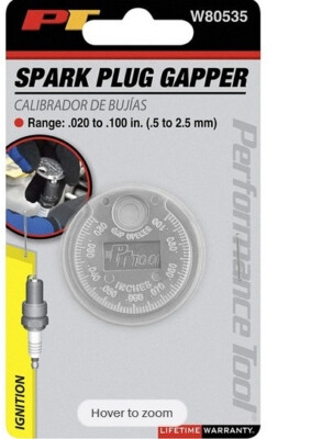 PT Spark Plug Gap Gauge Coin-type 0.5-2.5mm & 20th -100th Gapper Feeler ...