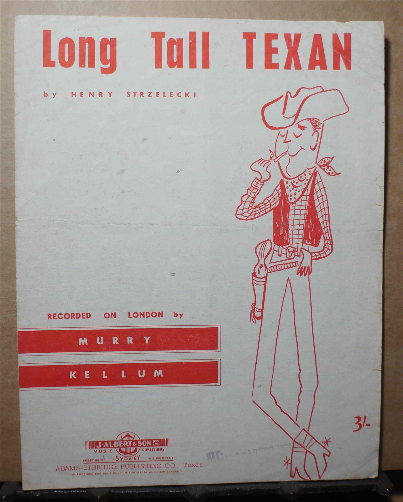 MURRY KELLUM Sheet Music LONG TALL TEXAN 1963 Country The Beach Boys | eBay Australia