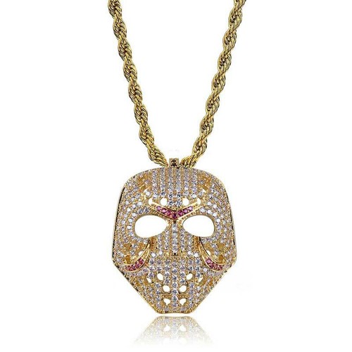 Friday the 13th JASON'S MASK Unisex Gold Crystal Mask/Pendant On 23 ...