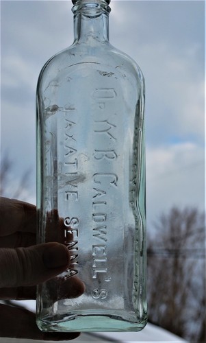 CALDWELL'S LAXATIVE SENNA. (not Dr. W. B.), light blue vintage bottle ...