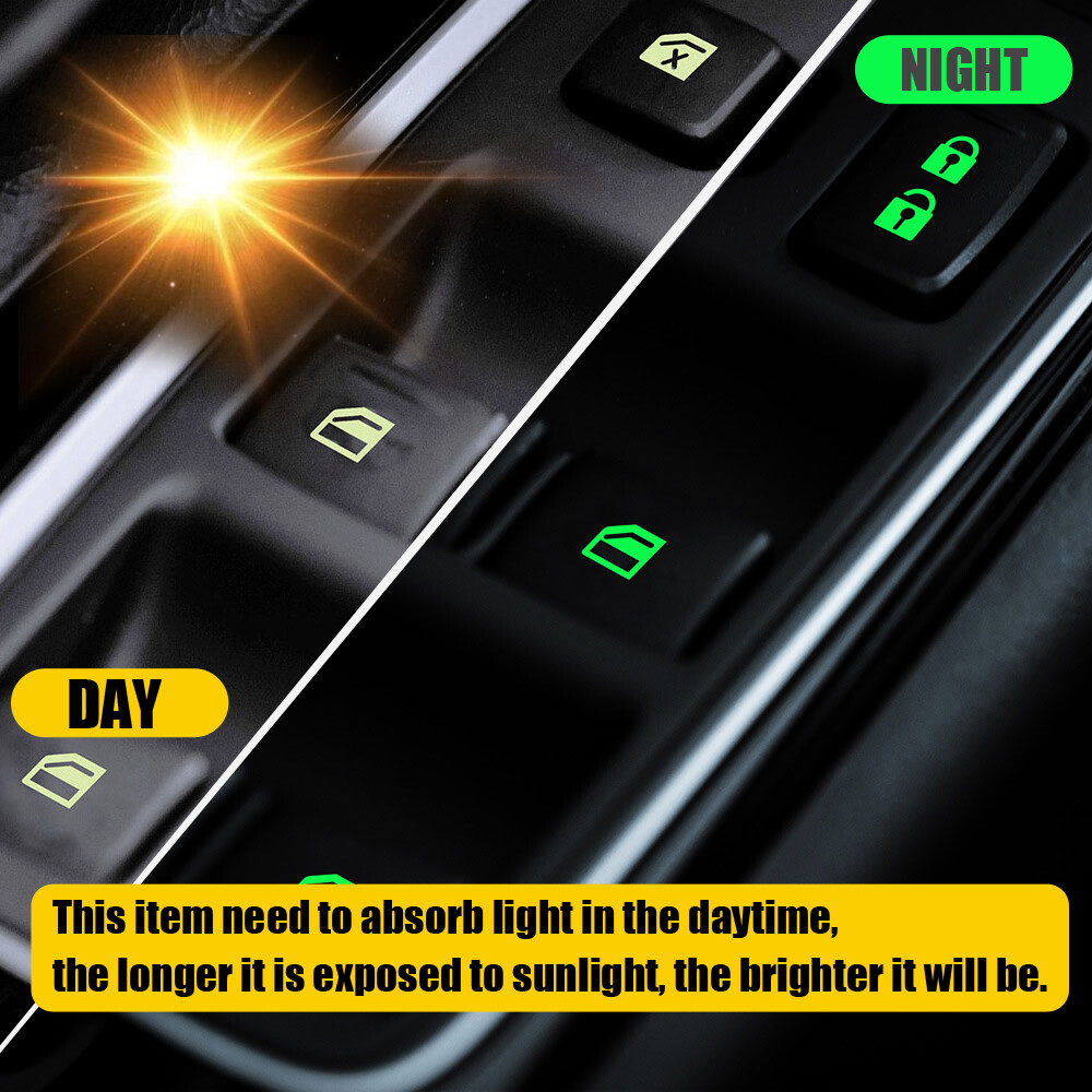 Luminous Car Window Switch Sticker Door Window Night Safety sticker ...