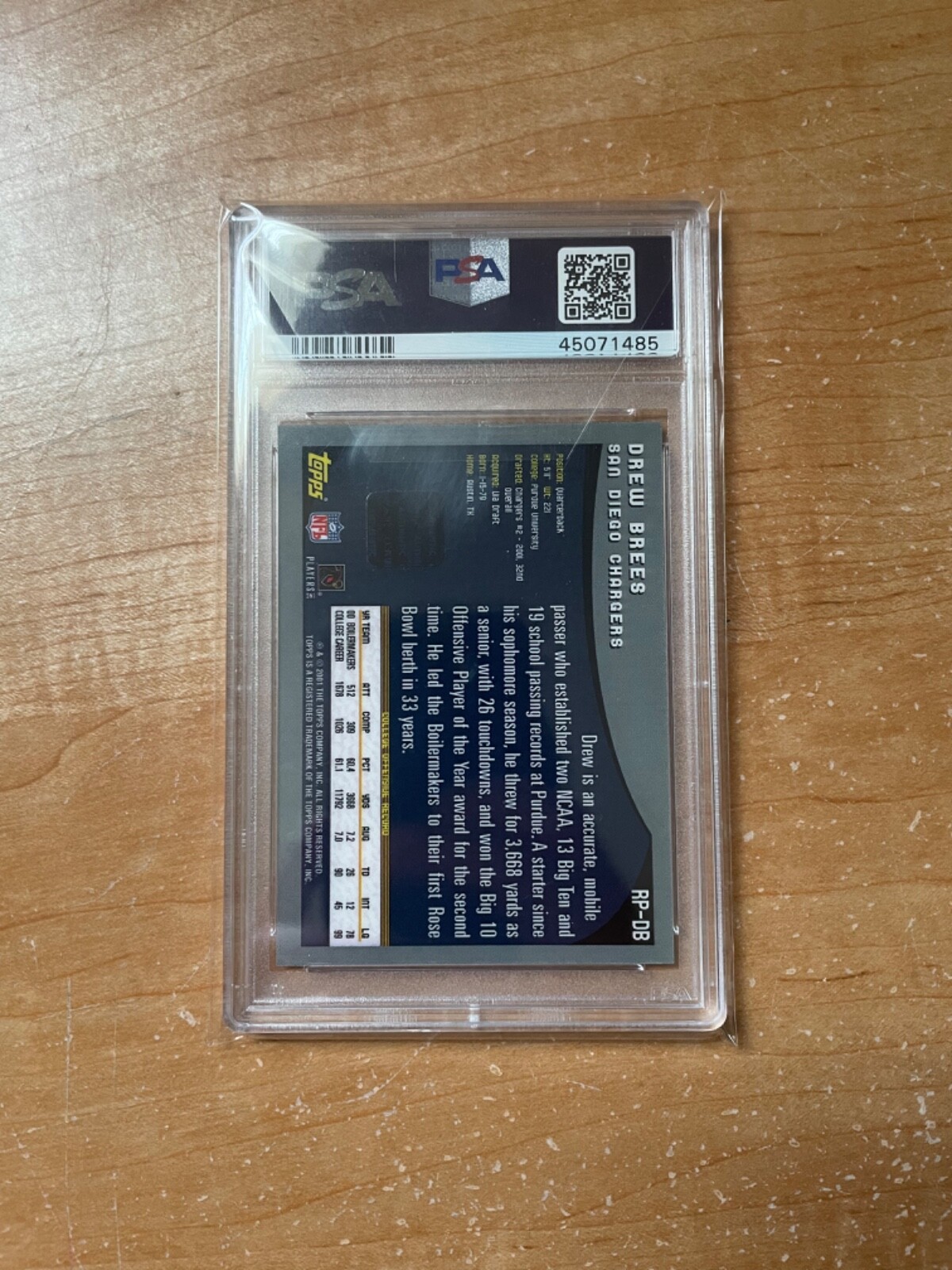 2001 Topps Rookie Premier Drew Brees Rookie Auto RC eBay 1/1 PSA 8 SSP ...