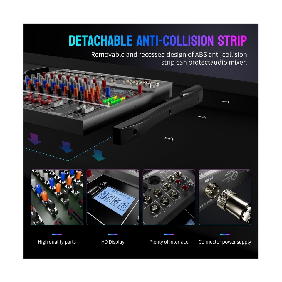 Professional DJ Audio Mixer - 8 Channel DJ Bluetooth Controller Sound ...