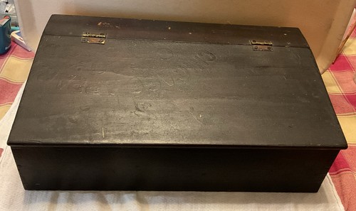Antique Rustic Wood Slant Top Writing Box Lap Desk Homemade From ...