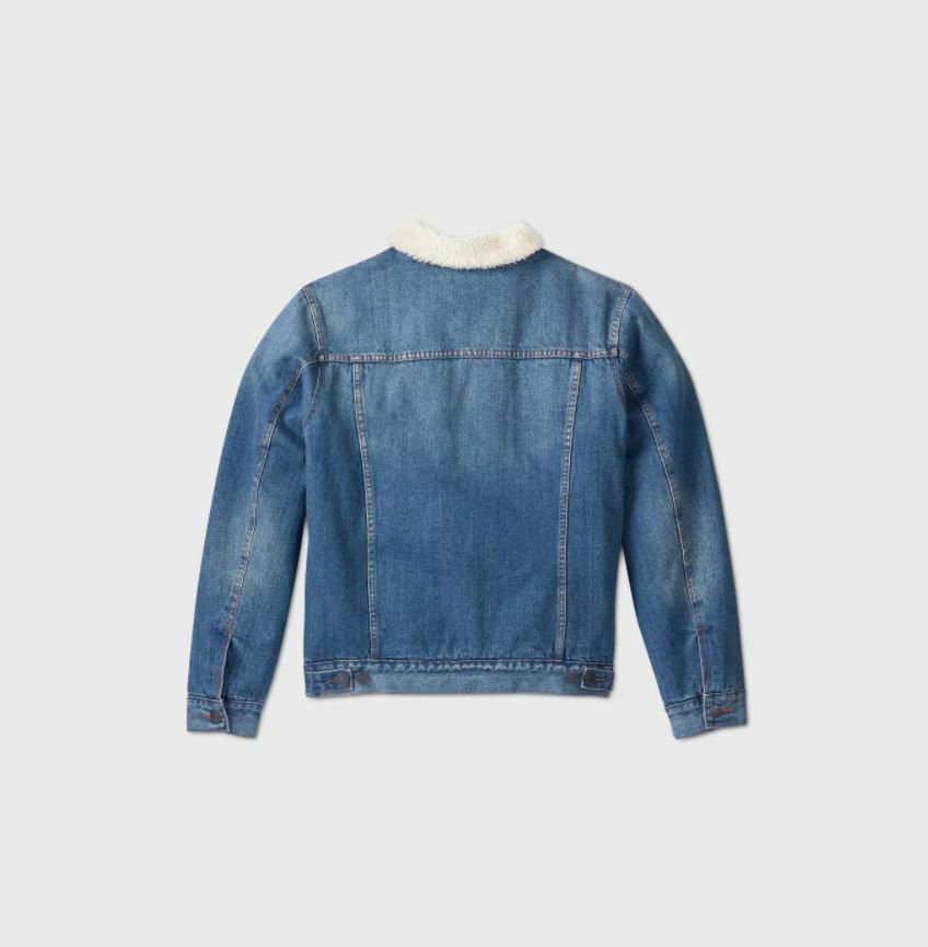 Men's Sherpa Lined Denim Trucker Jacket - Goodfellow & Co S | eBay