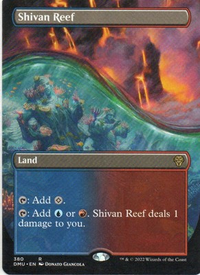 MTG: Dominaria United: Borderless Shivan Reef: Lightly Played Condition ...