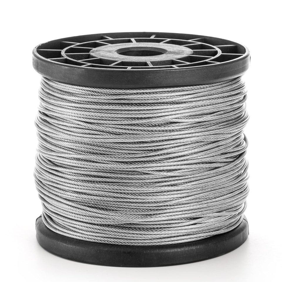 1/16 Inch x 500 Feet Wire Rope Cable, Stainless Steel Braided Wire ...