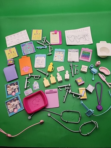Lot of 55 Barbie Accessories Mixed Doctor Kit Medical Themed Barbie ...