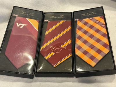 NIB! Virginia Tech Hokies Tie Eagles Wing - You Choose Design | eBay