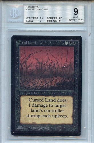 MTG Beta Cursed Land BGS Graded 9.0 Mint Magic WOTC Card amricons 3175 ...