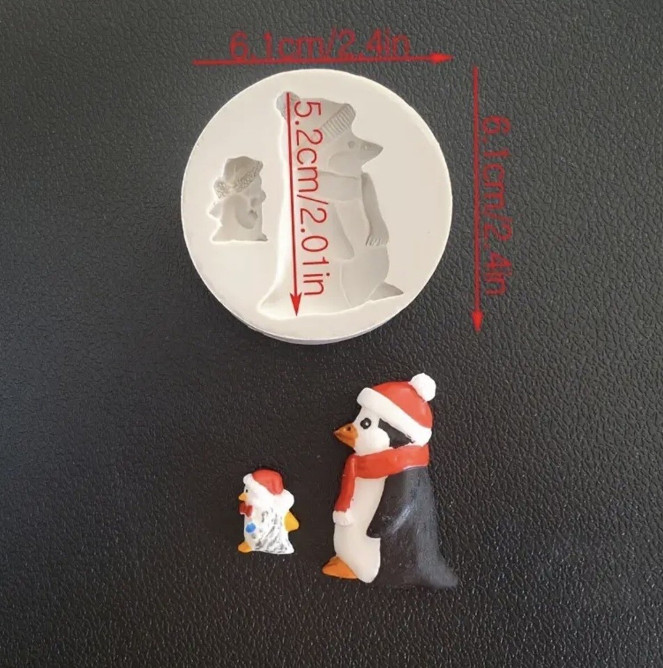 Christmas Penguin Silicone Fondant Mold Cake Sugarcraft Chocolate ...