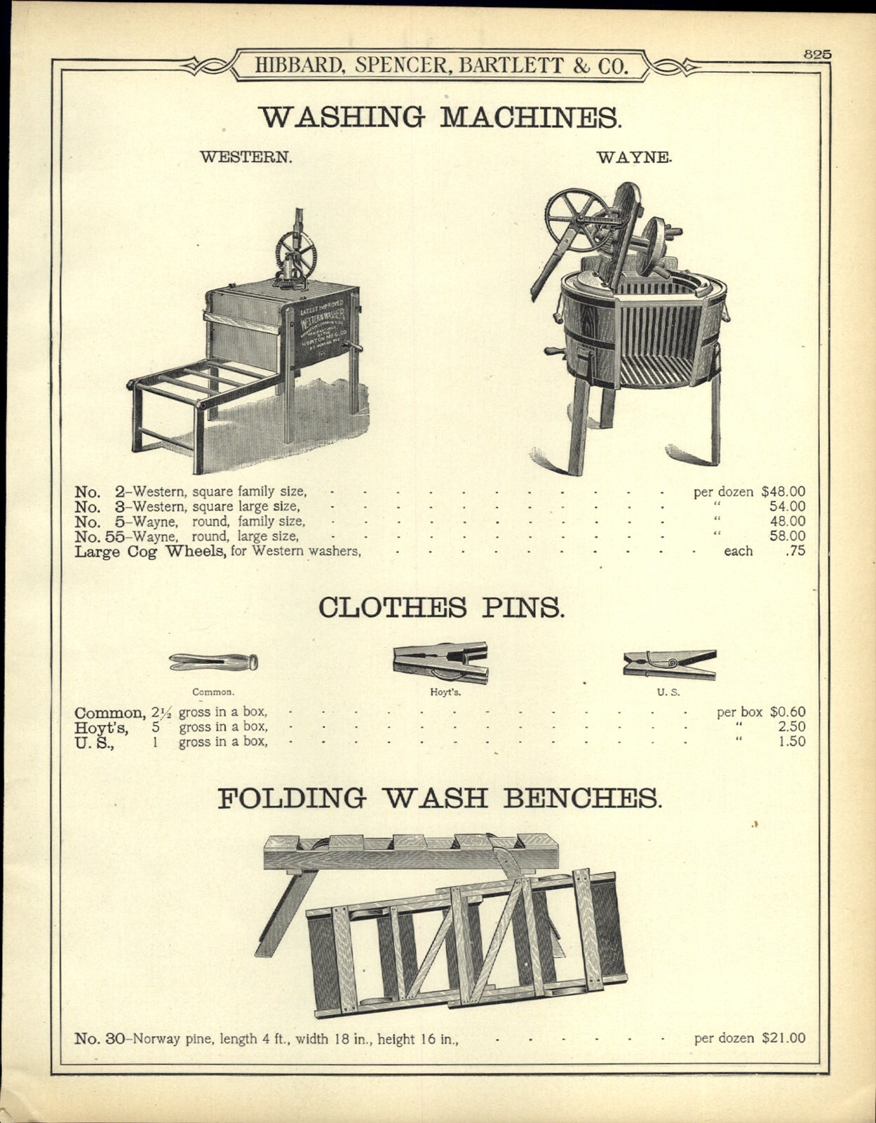 1890s PAPER AD Wayne Western Wood Wooden Clothes Washing Machine | eBay
