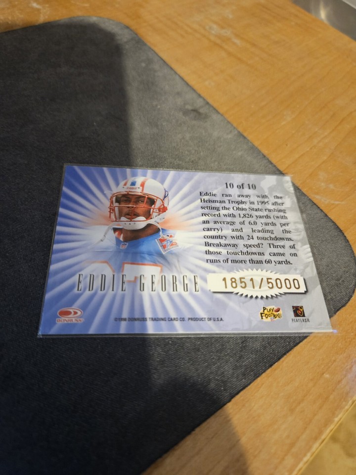 1998 leaf rookies & stars eddie george standing ovations 10 1851/5000 ...