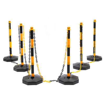 Traffic Delineator Post Cone Plastic Stanchion Post Set Crowd Control ...