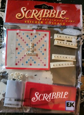 Rare Hasbro Mini Scrabble Letters Crossword Game Board Stickers ...