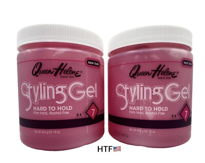 2x Queen Helene Styling Gel # 7 Hard To Hold Firm Hold Alcohol Free 16 ...